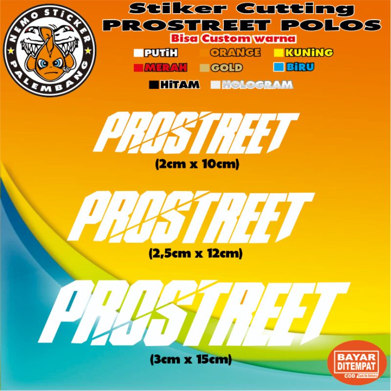 Jual stiker cutting PROSTREET 1warna (BISA COD) | Shopee Indonesia