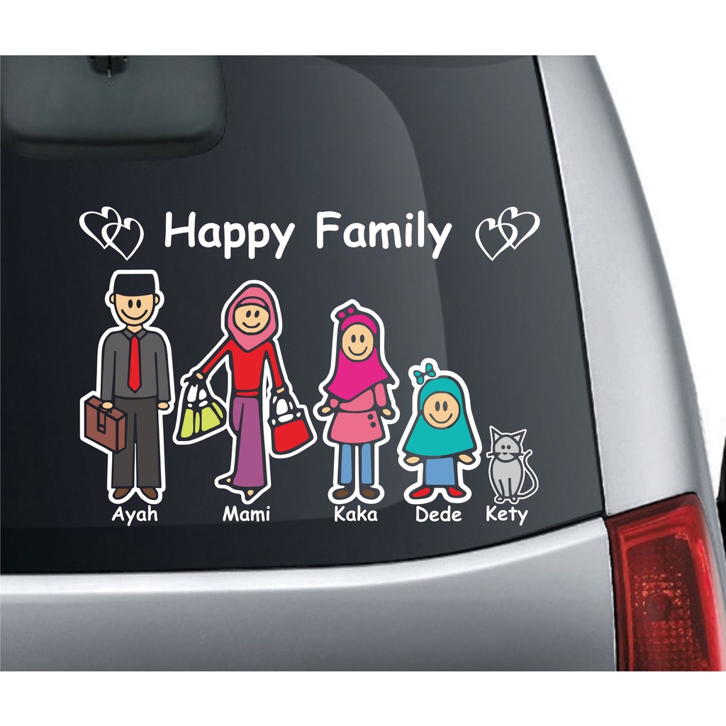 Jual Stiker Mobil Happy Family Warna(Wajib Baca Deskripsi Produk ...