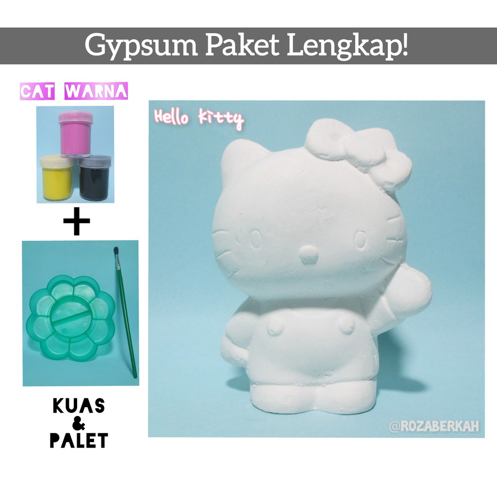 Jual Paket Lukis Patung Gypsum 3D Karakter Hello Kitty | Shopee Indonesia