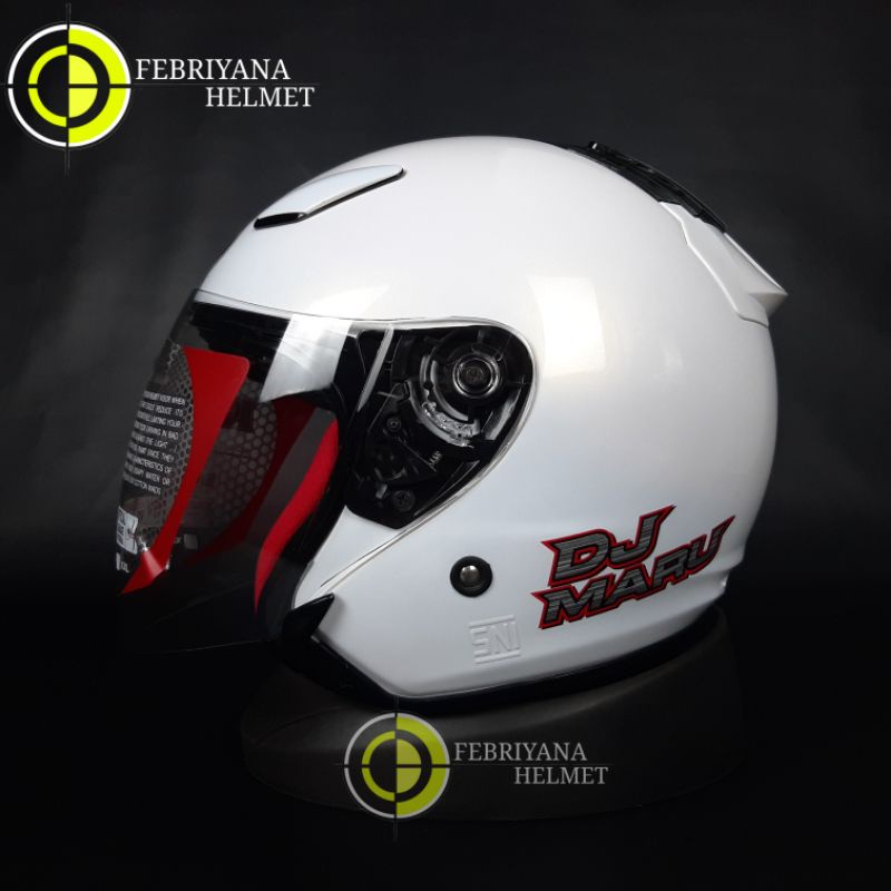 Jual HELM KYT DJ MARU SOLID WHITE | HALFFACE KYT DJ MARU SOLID | Shopee Indonesia
