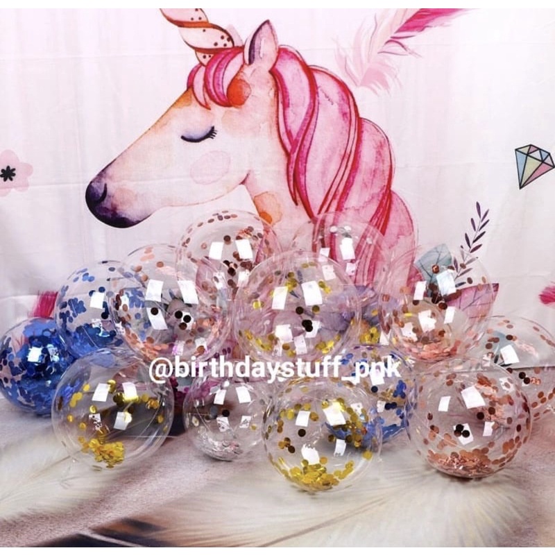 Jual Balon PVC Transparan 1pc / Balon Pvc Isi confetti / Balon ...