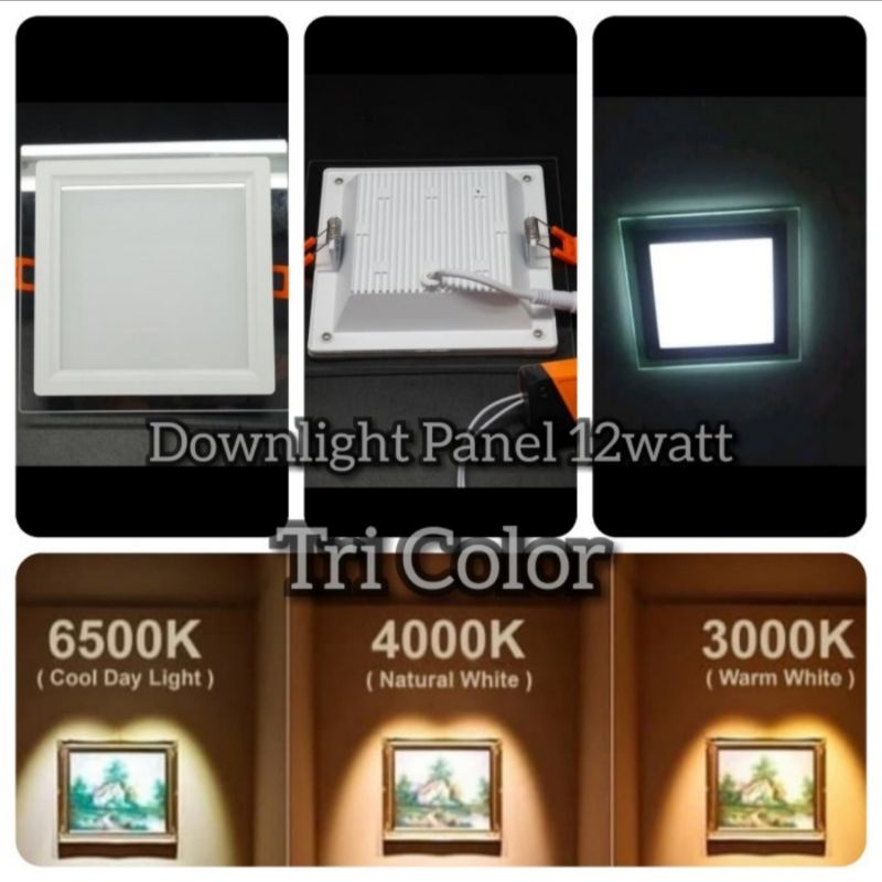 Jual Lampu Panel Led Inbow Tricolor List Kaca 12w 12 watt | Shopee ...