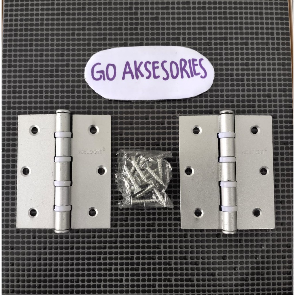 Jual ENGSEL KUPU-KUPU SILVER/ENGSEL PINTU ALUMUNIUM (3X3X2)/ENGSEL ...