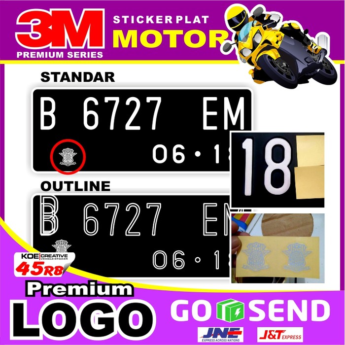 Jual STIKER PLAT MOTOR + 3M PREMIUM SERIES | Shopee Indonesia