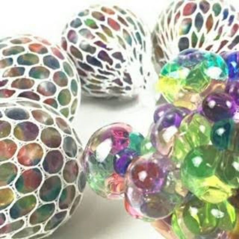 Jual Splat Toy Pelangi Mesh Squishy Ball Model Anggur Anti Stress Ball ...