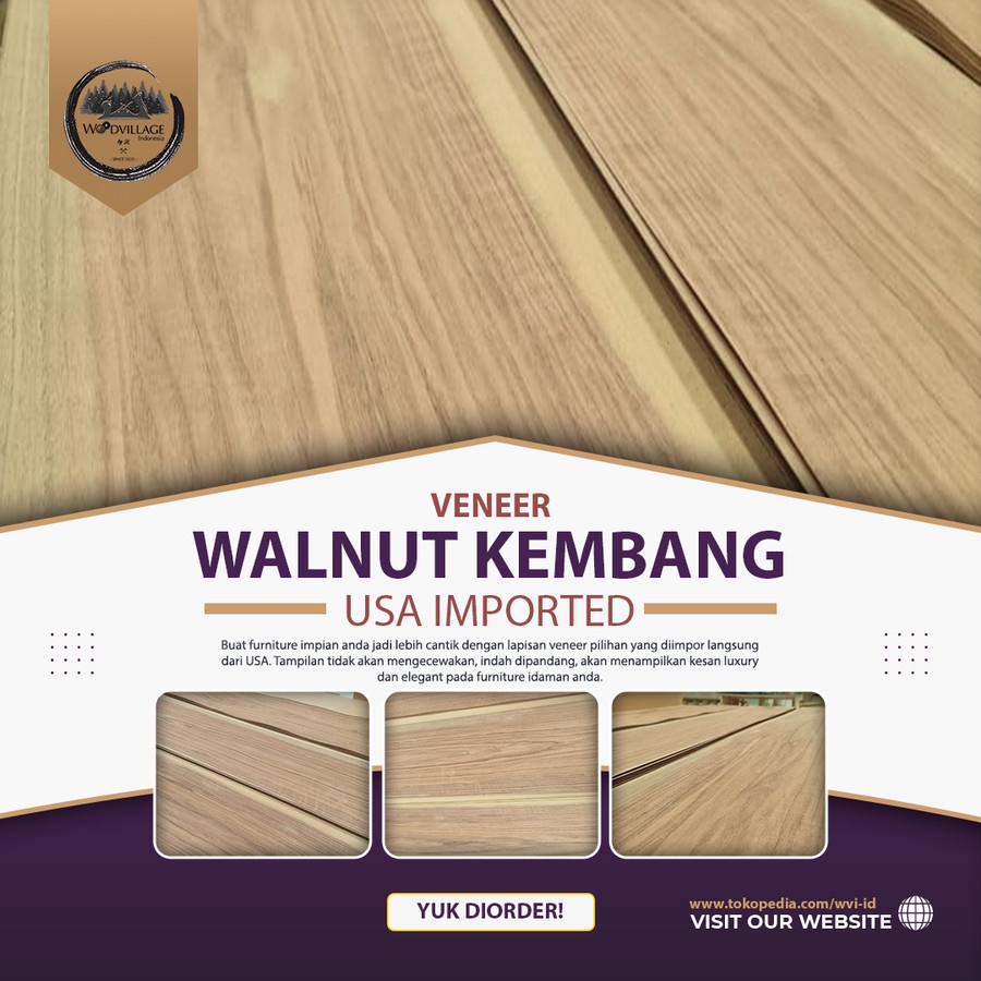 Jual Veneer / Vinir / Vinyl Kayu Walnut | Shopee Indonesia
