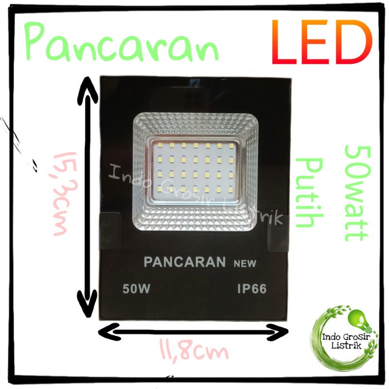 Jual Lampu Tembak 50watt + Bubble Wrap Pancaran Lampu Sorot LED 50w Kuning Putih Pancaran ...