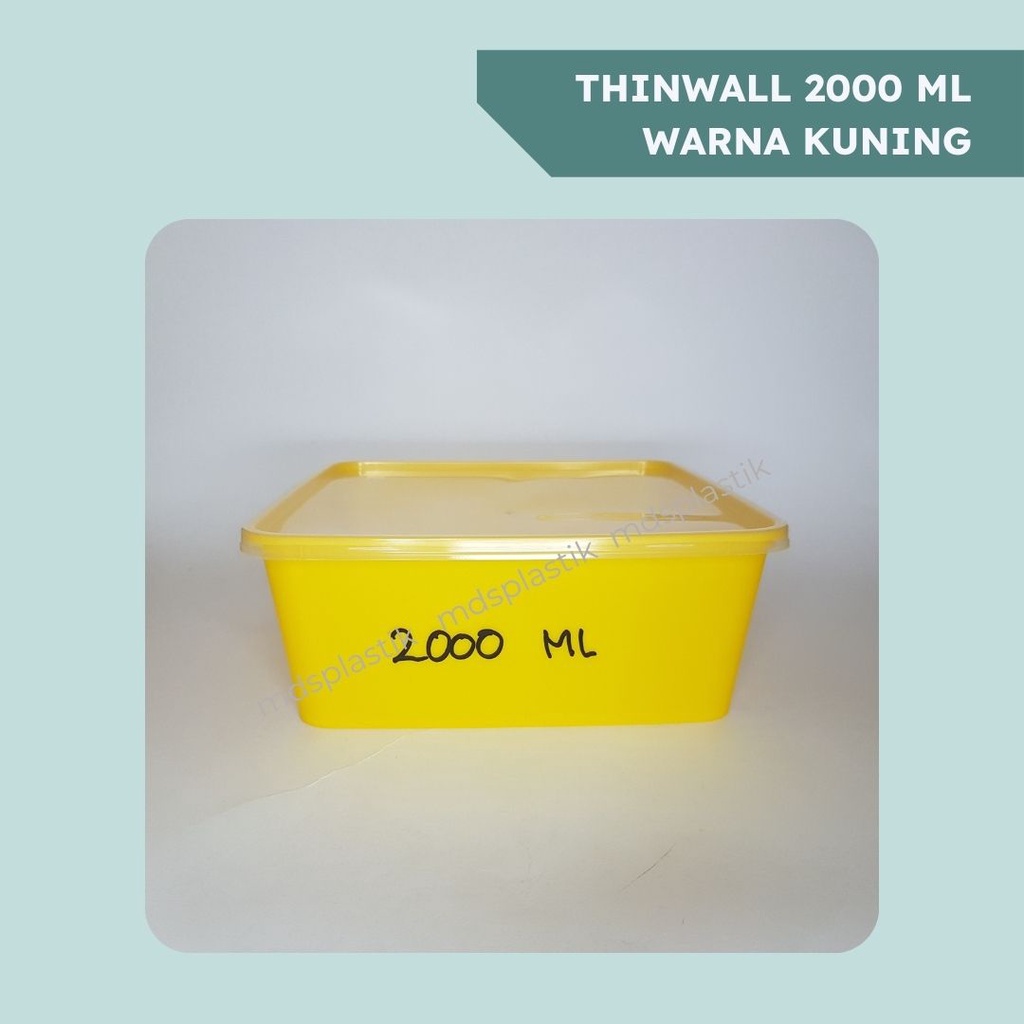 Jual THINWALL BESAR 2000 ML WARNA TEBAL / KOTAK MAKANAN PLASTIK ...