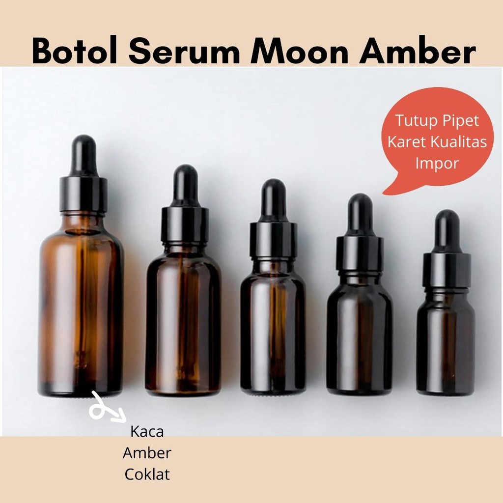 Jual Botol Pipet Skincare Dropper Pipet Kaca Amber Coklat Tutup Plastik ...