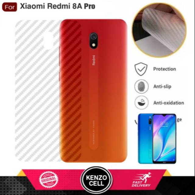 Jual Garskin Carbon Redmi 8A Pro - Xiaomi 8A Pro Skin Back 3D Anti ...