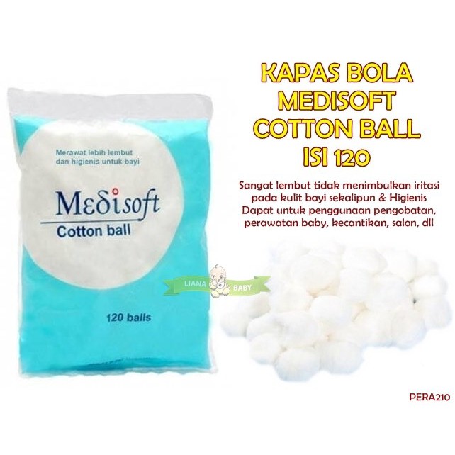 Jual PERA210 KAPAS BOLA MEDISOFT COTTON BALL ISI 120 blue 75gr exp 03/ ...