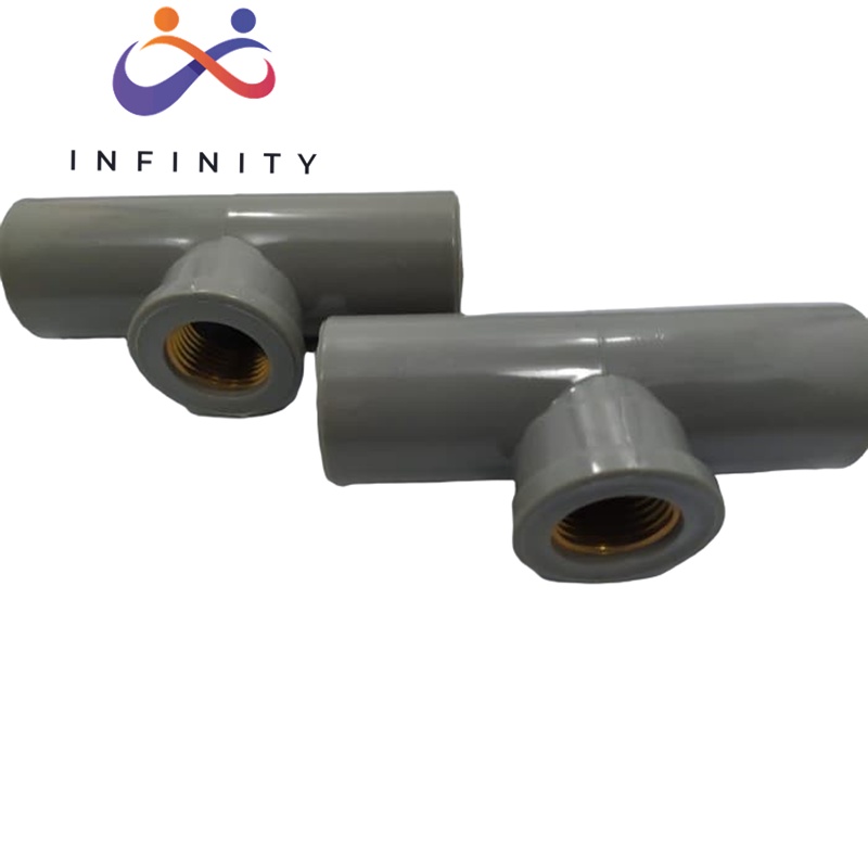 Jual Tee pvc drat dalam kuningan 1/2-3/4 inch / kualitas bagus INF ...