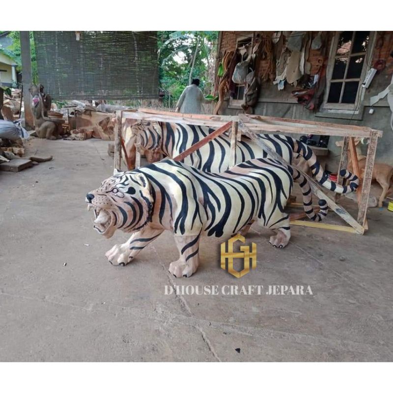 Jual Patung Macan Harimau Putih Kayu Trembesi Panjang 120 | Shopee ...