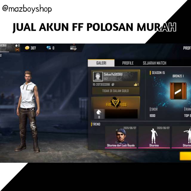 Jual Akun ff polosan murah | Shopee Indonesia