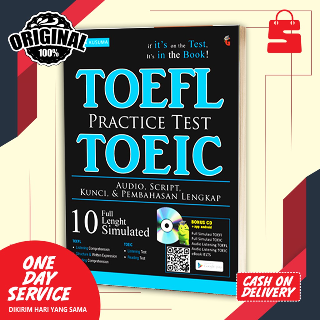 Jual BUKU MATERI SOAL TES TOEFL TOEIC TOEFL PRACTICE TEST TOEIC 10 FULL ...