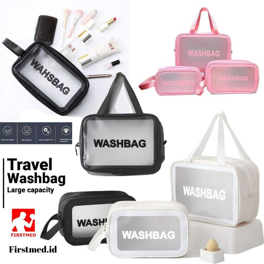 Jual TAS KOSMETIK WASHBAG TRANSPARANT TAS PERALATAN MANDI TRAVEL POUCH ...