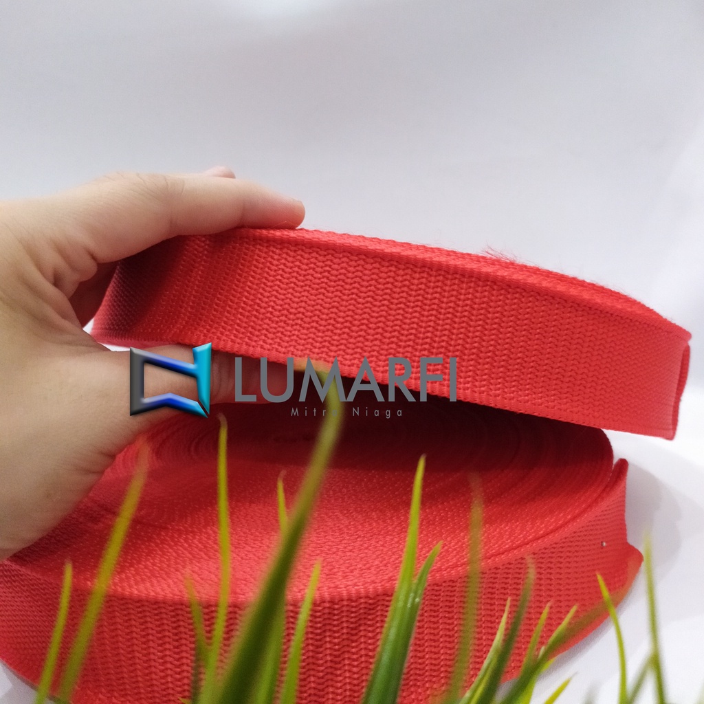 Jual Tali Webbing Tali Bisban Tas 3,8 cm Tebal Merah [METERAN] | Shopee ...