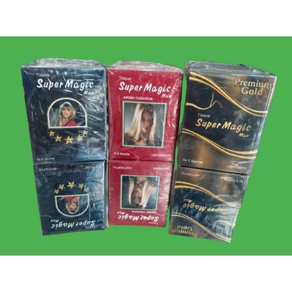 Jual SUPER MAGIC TISSU MAN ALL VARIANS MURAH // TISSUE LOVERS MAN ...