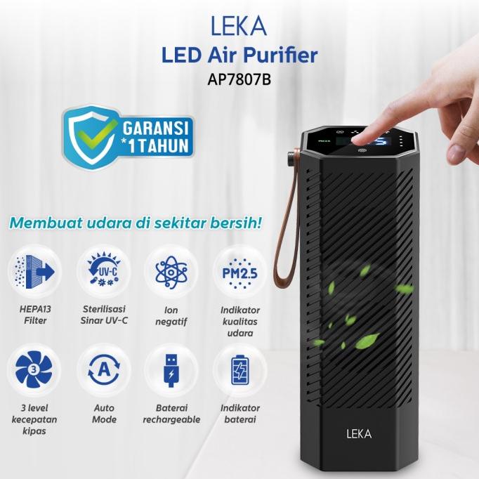 Jual LEKA AP7807 LED Air Purifier - HEPA13 Filter Sinar UV-C Portable ...