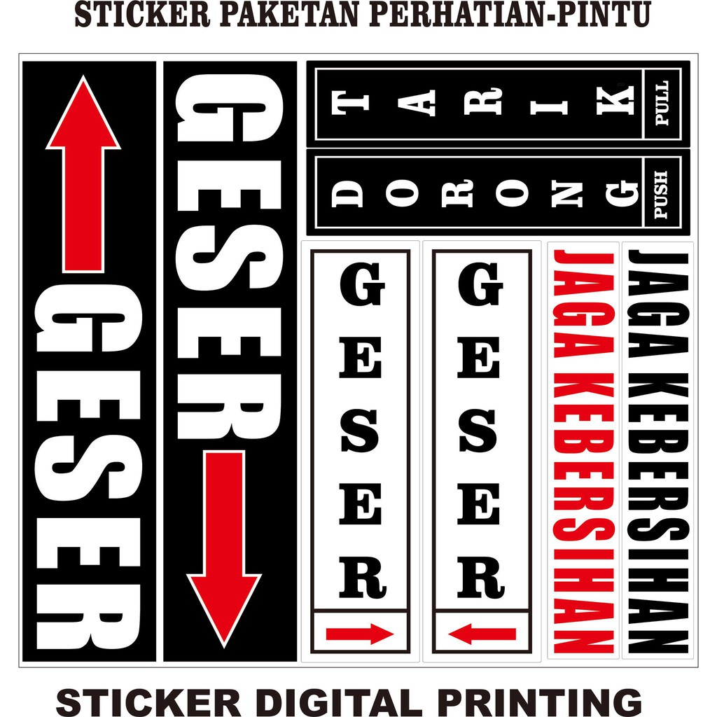 Jual STICKER PINTU DORONG TARIK DAN GESER | Shopee Indonesia