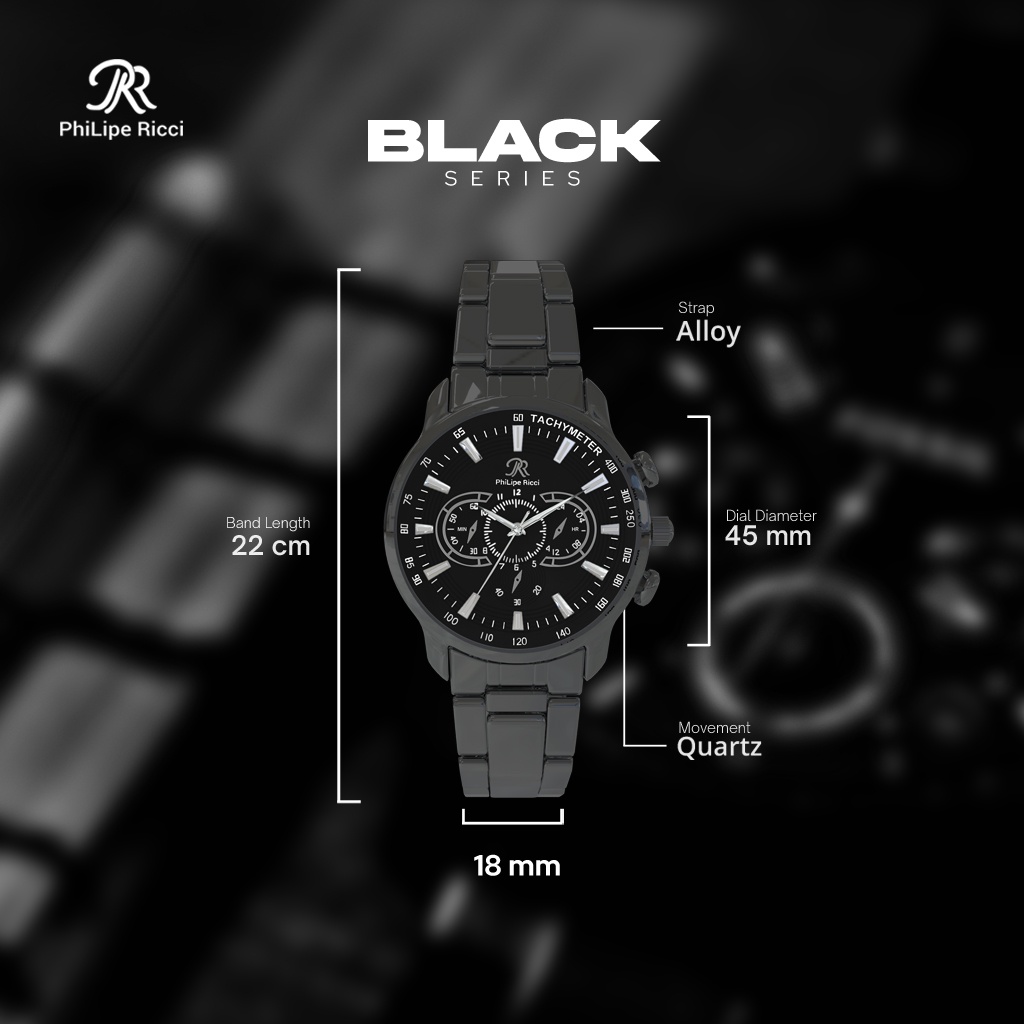 Jual PhiLipe Ricci Jam Tangan Pria Original Besi Tali Rantai Analog ...