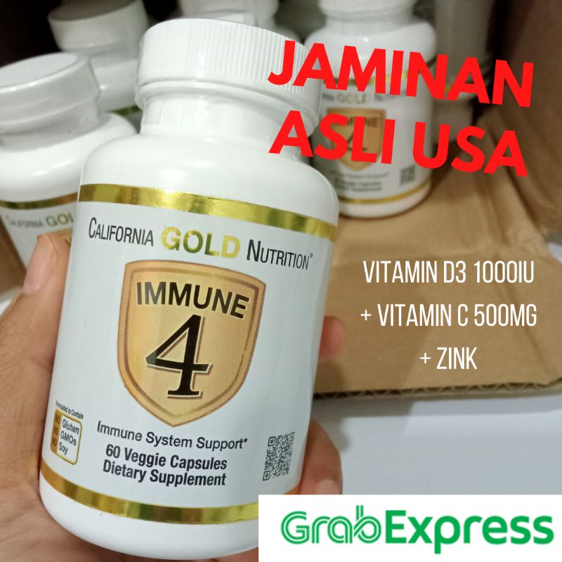 Jual Immune 4 VITAMIN D3 1000 IU + VIT C + Zink | Shopee Indonesia