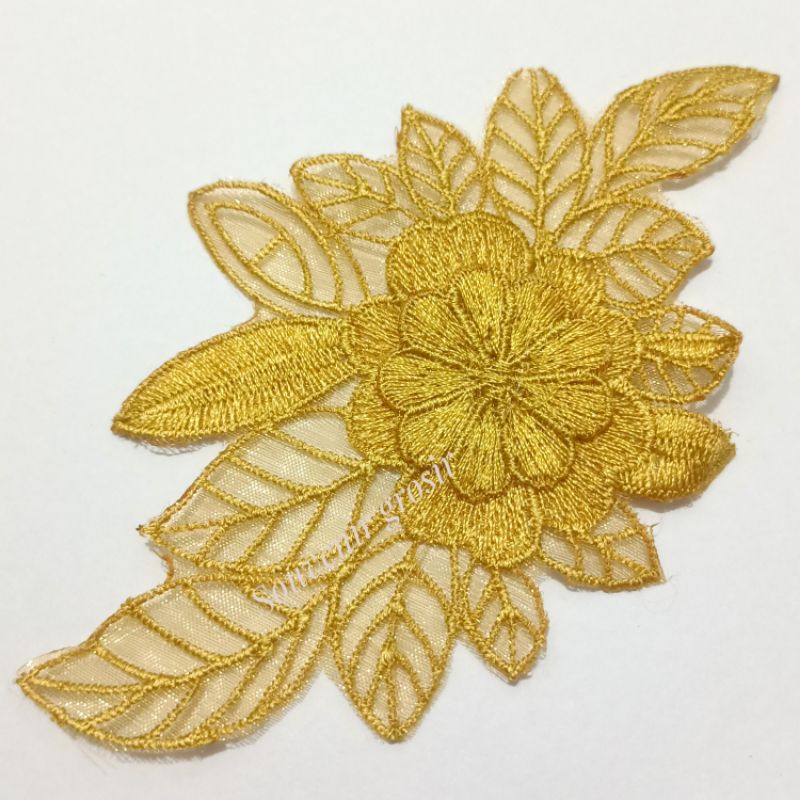 Jual Bordir bunga korea / aplikasi bunga tempel BISA PILIH WARNA ...