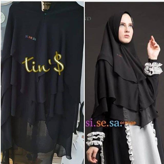 Jual Sisesa khimar annisa black | Shopee Indonesia