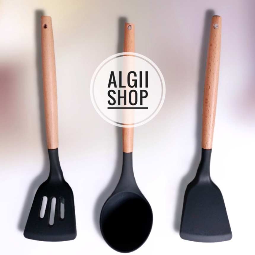 Jual 3PCS Carote Sutil / Sendok Sop / Spatula berbahan silikon gagang ...