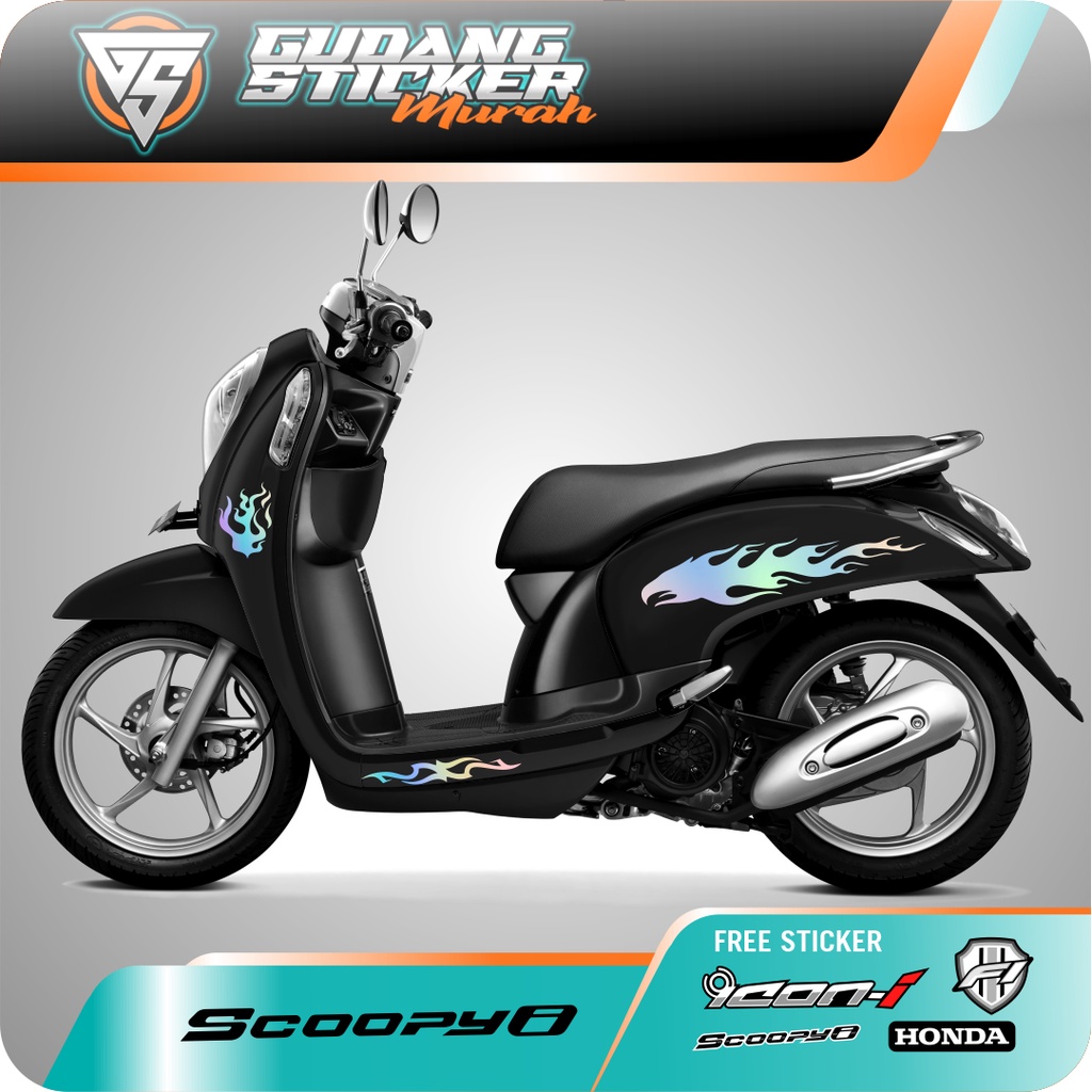 Jual STRIPING CUTTING HONDA SCCOOPY CARBU 2013 - 2016 FLAME STICKER ...