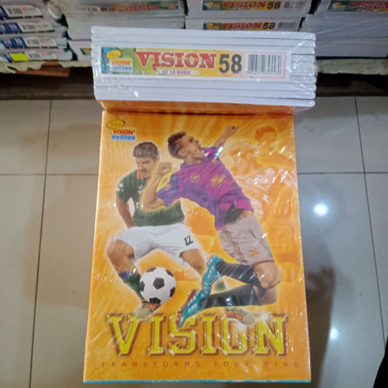 Jual Buku Tulis Sepak Bola Vision 58 Lembar 1 Pack Gambar Bola | Shopee ...