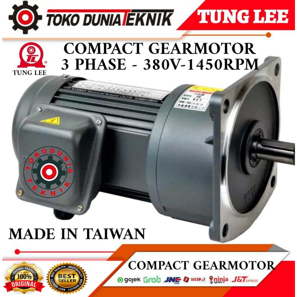 Jual TUNGLEE GEAR MOTOR PF50-2200-75-200 2.2KW 3HP 3PH COMPACT FLANGE | Shopee Indonesia