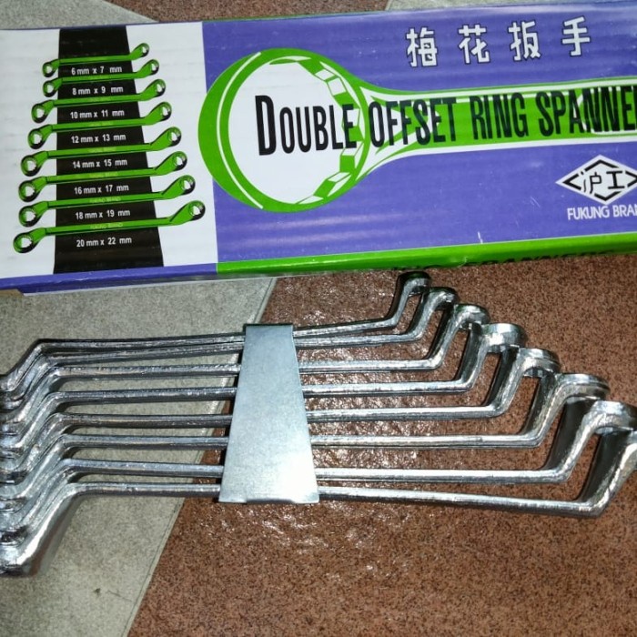 Jual FUKUNG kunci RING SET 8pcs 6-22 mm open end wrench KUALITAS SESUAI ...
