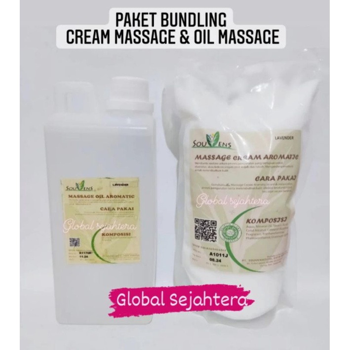 Jual PAKET BUNDLING CREAM MASSAGE DAN OIL MASSAGE 1 LITER | Shopee ...