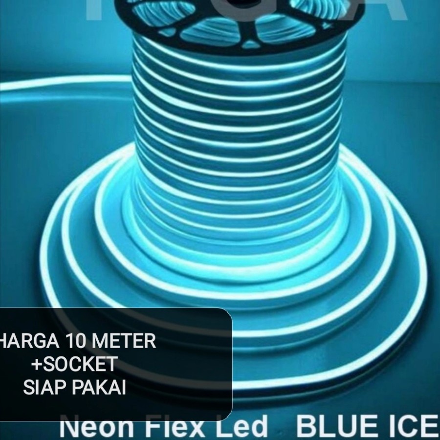Jual Lampu Neon Flex led 220V 10M + socket waterproof / selang flexible ...