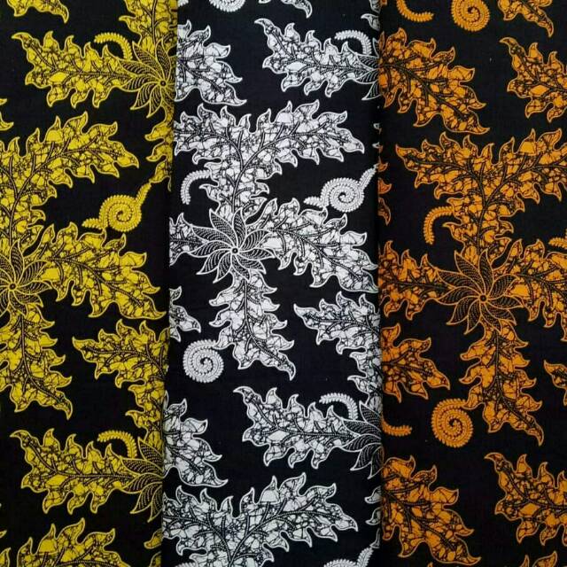 Jual Ht kain batik printing murah pekalongan motif daun dua warna dasar ...