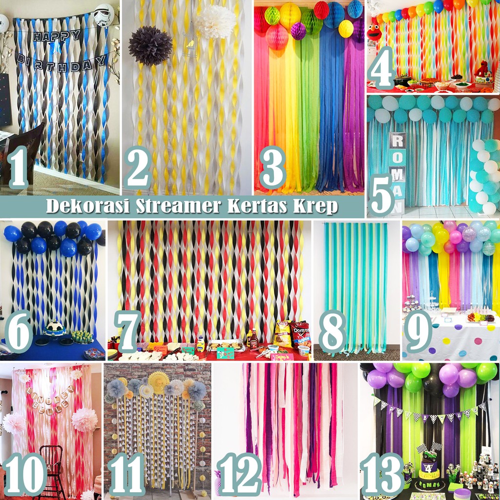 Jual Balonasia Dekorasi Streamer Kertas Krep / Party Streamer (STREAMER ...
