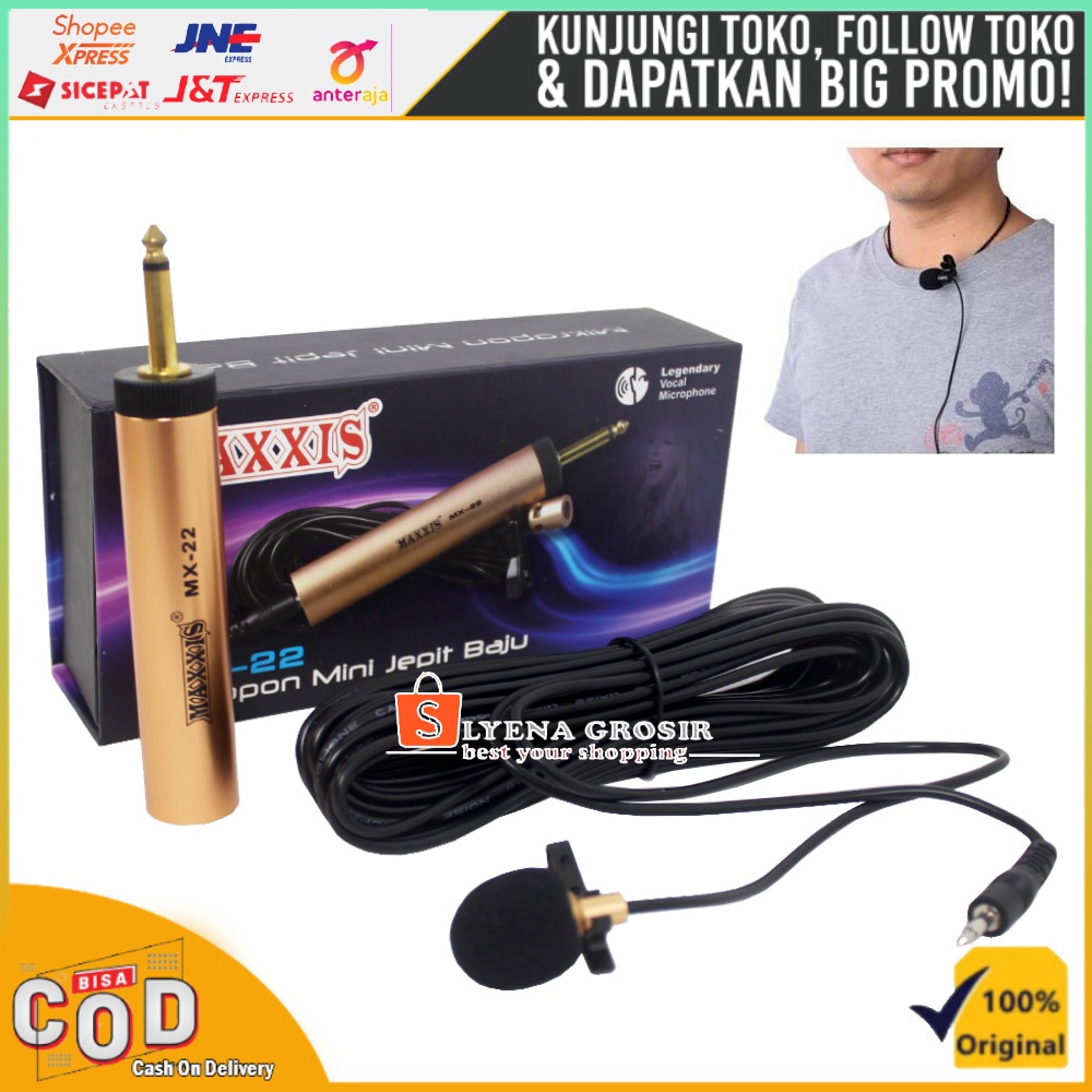 Jual Mic Jepit Maxxis Condenser Clip On Microphone MX-22 (Mic kerah ...