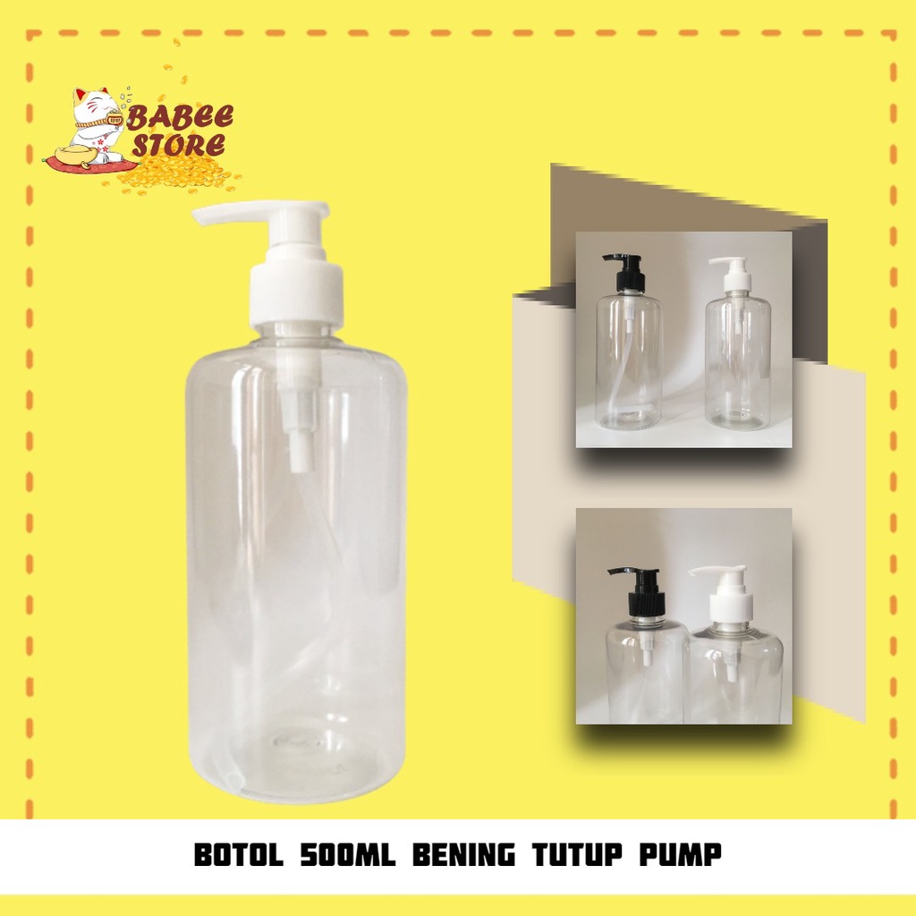 Jual BABEE - BOTOL BENING 500ML TUTUP PUMP NECK 28 / BOTOL PUMP NECK 28 ...