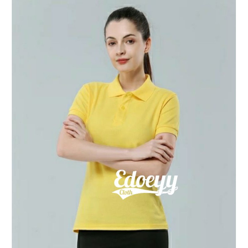 Jual Kaos Polo Cewek Kuning Kenari / Woman Polo Shirt / Kaos polo Lady ...