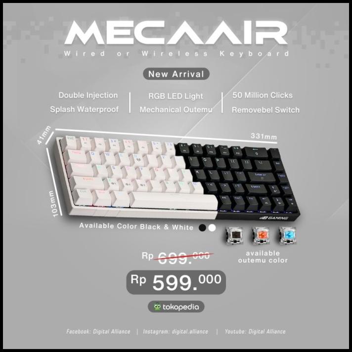 Jual Keyboard Digital Alliance Meca Air Wireless - Keyboard Da Gaming ...