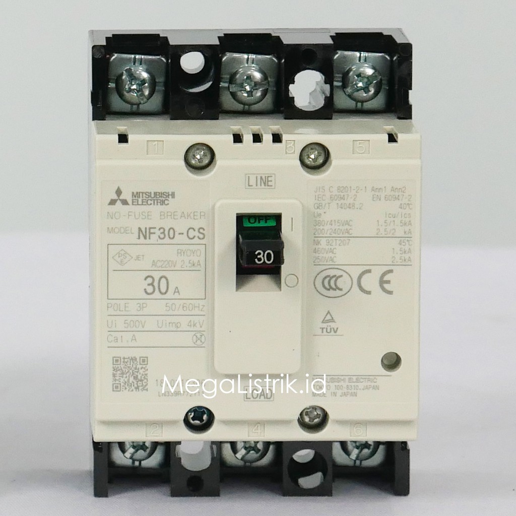 Jual MITSUBISHI NFB 3P 30A NF30-CS / MCCB / NO FUSE BREAKER NF30CS 3 PHASE 30 AMPERE | Shopee ...