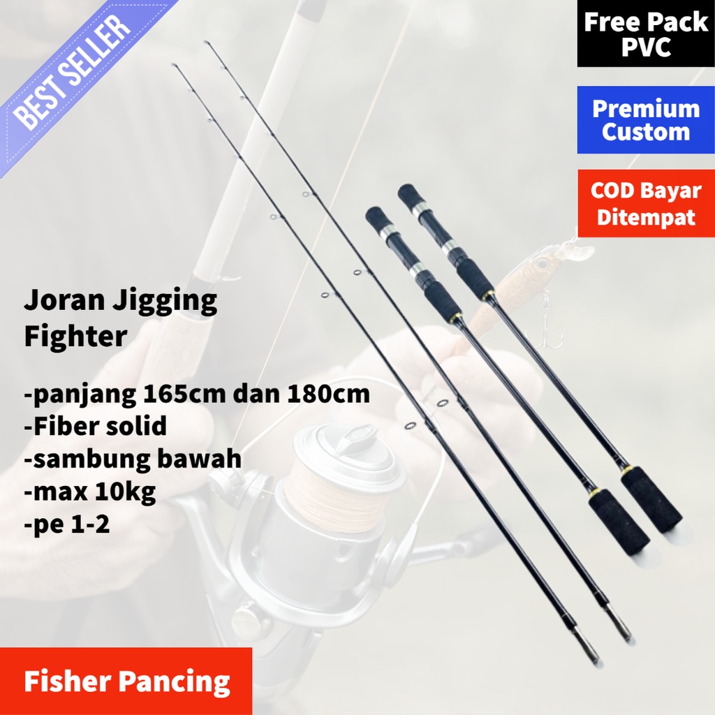 Jual Joran Pancing Laut Jigging Fighter PE 1-2 Max 10kg COD Terlaris - Joran Laut Murah | Shopee ...