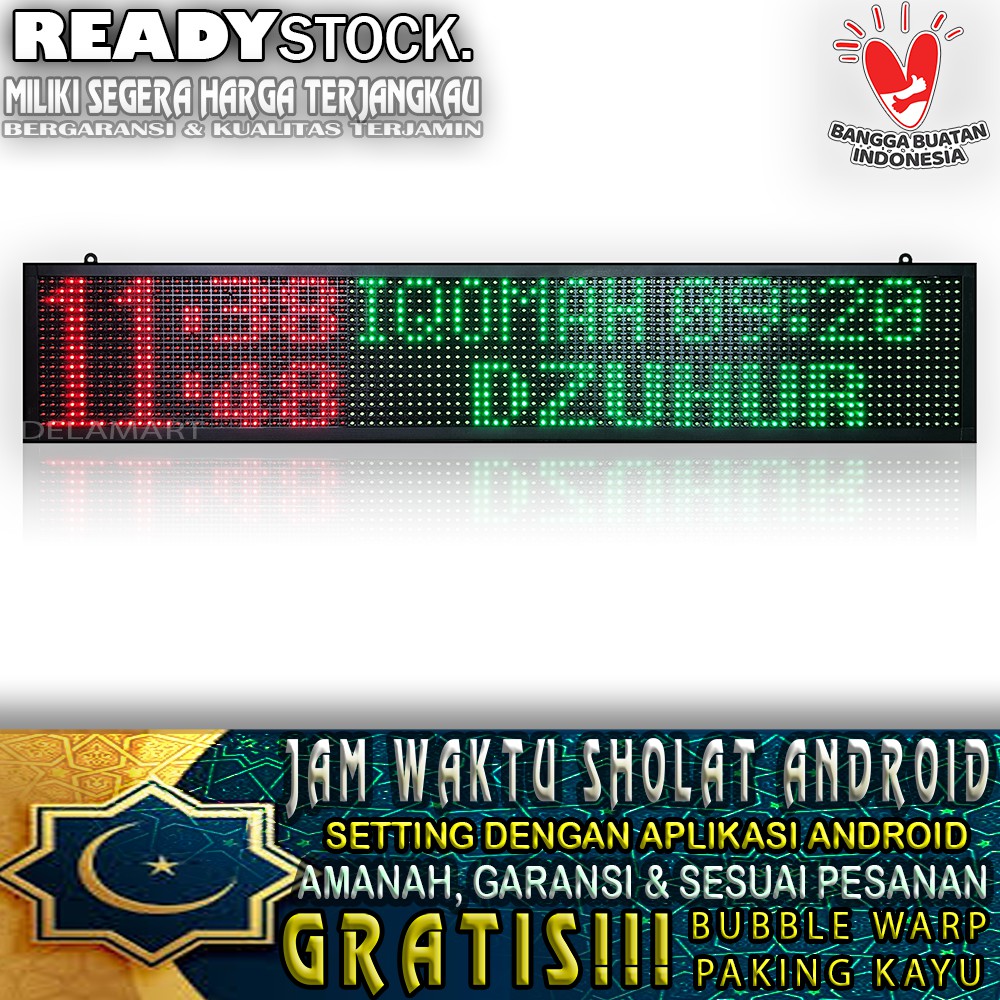 Jual Jadwal Waktu Sholat Digital Running-text, Jam Masjid Setting ...