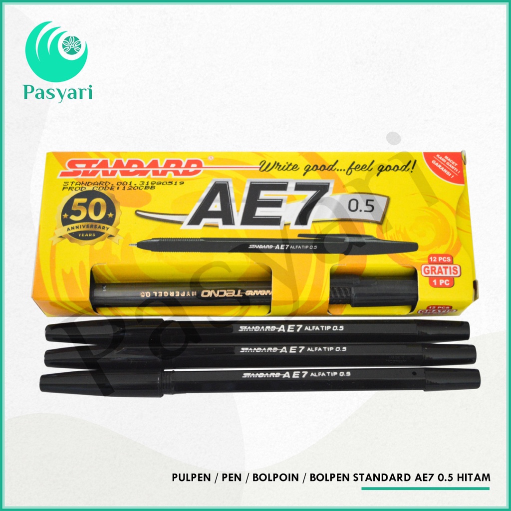 Jual Pulpen Pen bolpoin bolpen Standard AE7 Hitam / Biru | Shopee Indonesia