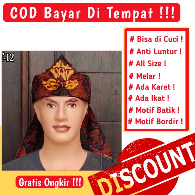 Jual IKET SUNDA BATIK BLANGKON BATIK SUNDA IKAT KEPALA SUNDA BATIK ...