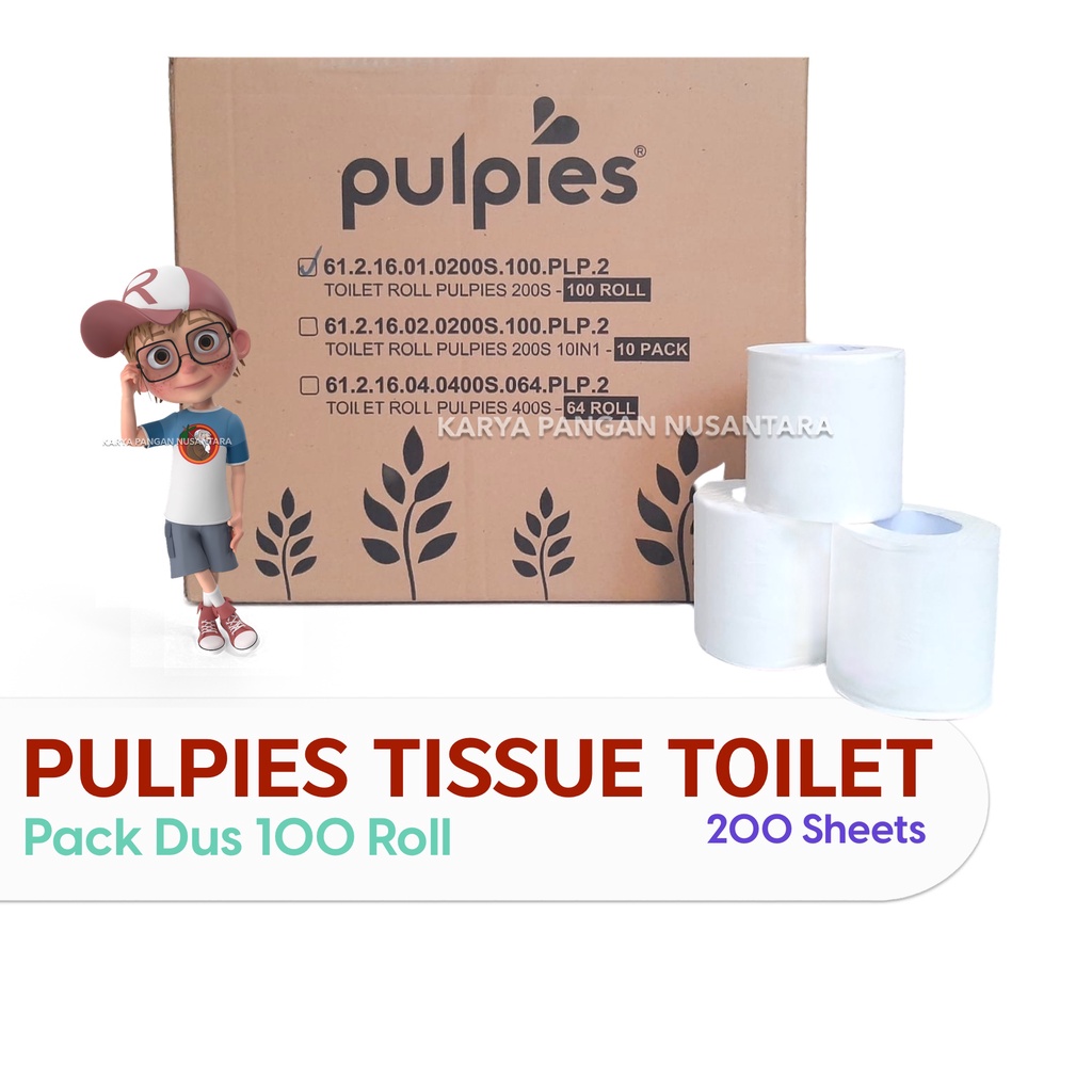 Jual PULPIES TISSUE ROLL 200S TISU PUPLPIES TISSU TOILET DUS ISI 100 ...