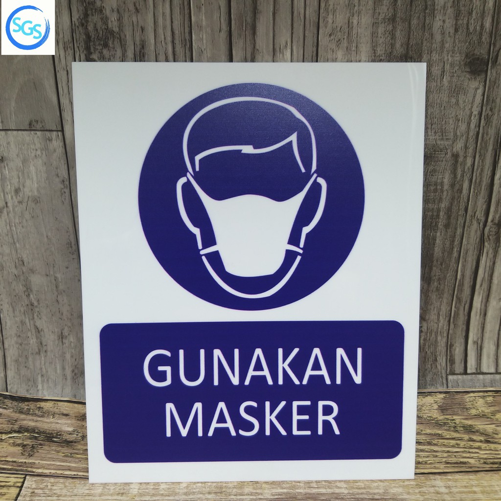 Jual Sign Gunakan Masker 25x20 Sign Board Akrilik UV Print | Shopee ...