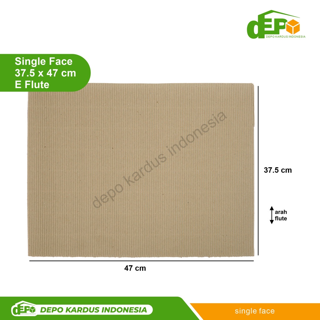 Jual Single Face 37,5x47 cm ( E flute ) singleface/corrugatedbox/karton ...