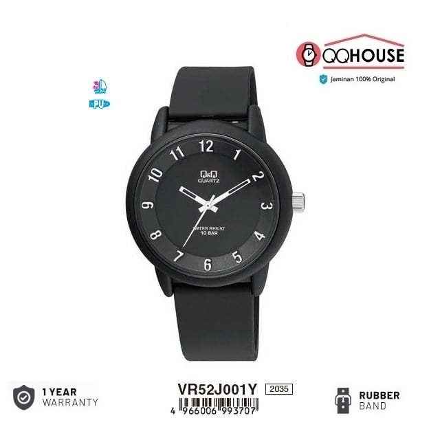 Jual Q&Q QNQ QQ VR52 VR52J VR52J001 VR52J001Y ORIGINAL ANALOG WATCH RUBBER BAND JAM TANGAN PRIA ...